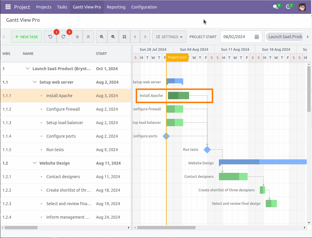 Bryntum Gantt for Odoo Docs